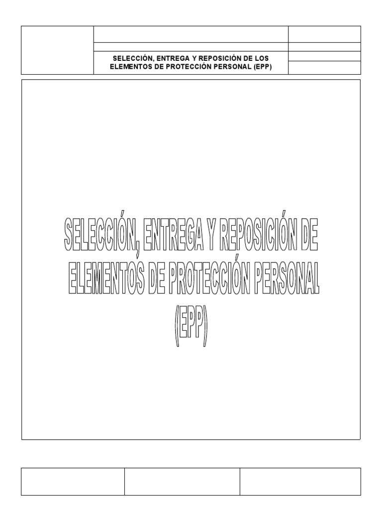 Gestión de EPP: Selección y Reposición | PDF