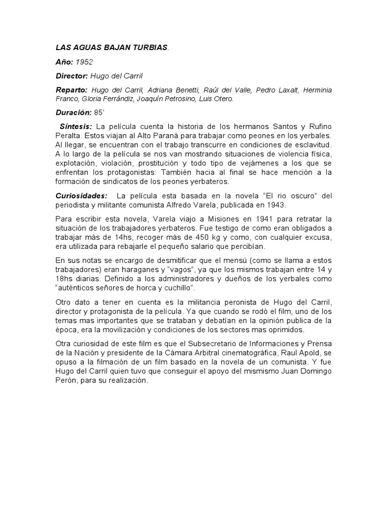 Las Aguas Bajan Turbias | PDF