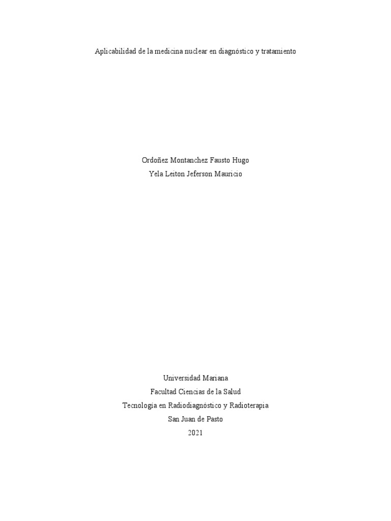 Medicina Nueclear Grupo 5 - Entrega 7 | PDF | Tomografía de emisión de positrones | Imagenes medicas