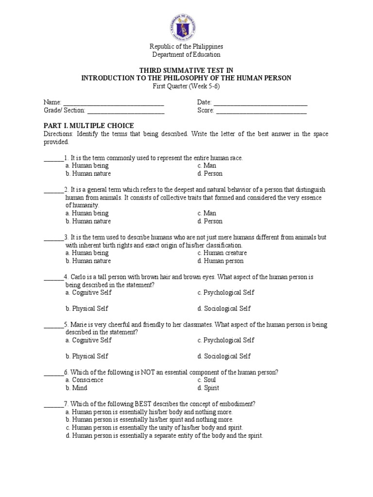 Philosophy Exam | PDF