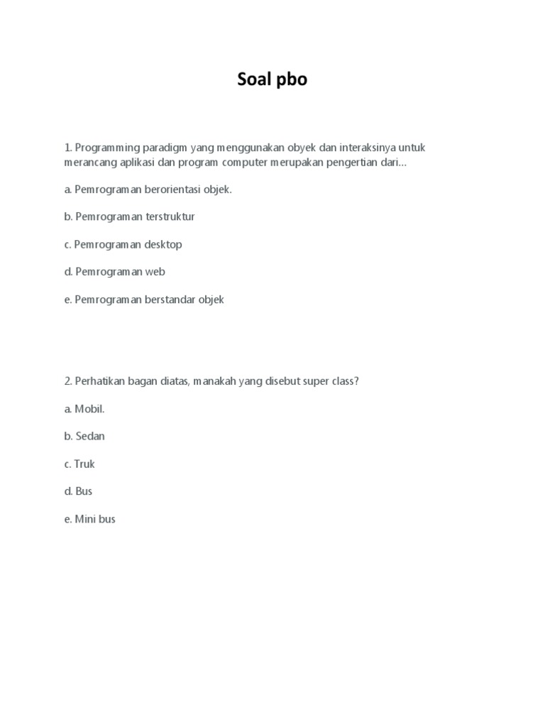 New Soal Pbo | PDF
