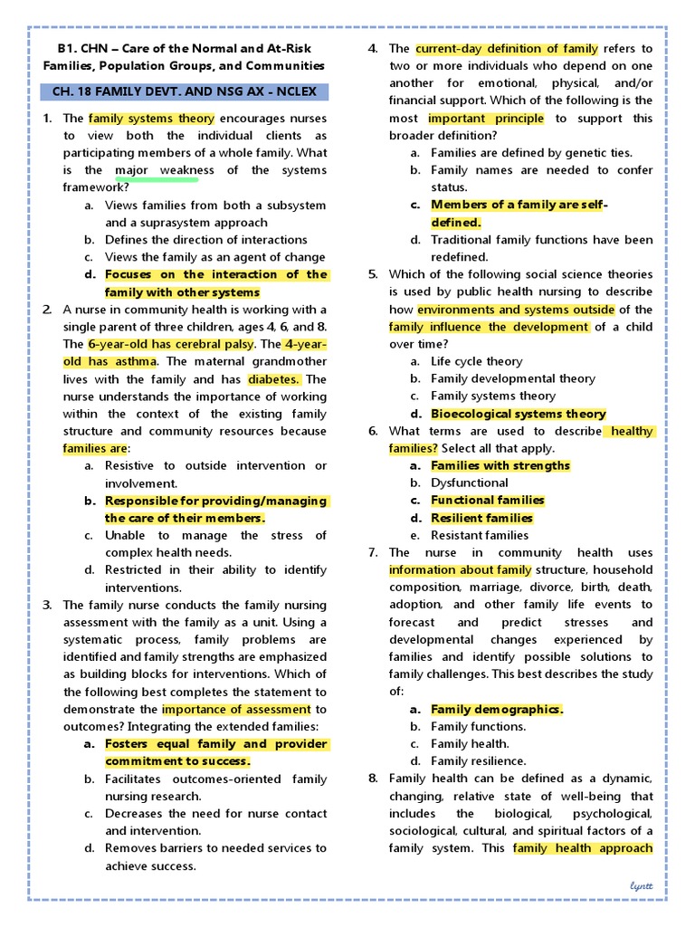 B1. CHN Care of Normal and at Risk Families Communities | PDF | Nursing | Self Actualization