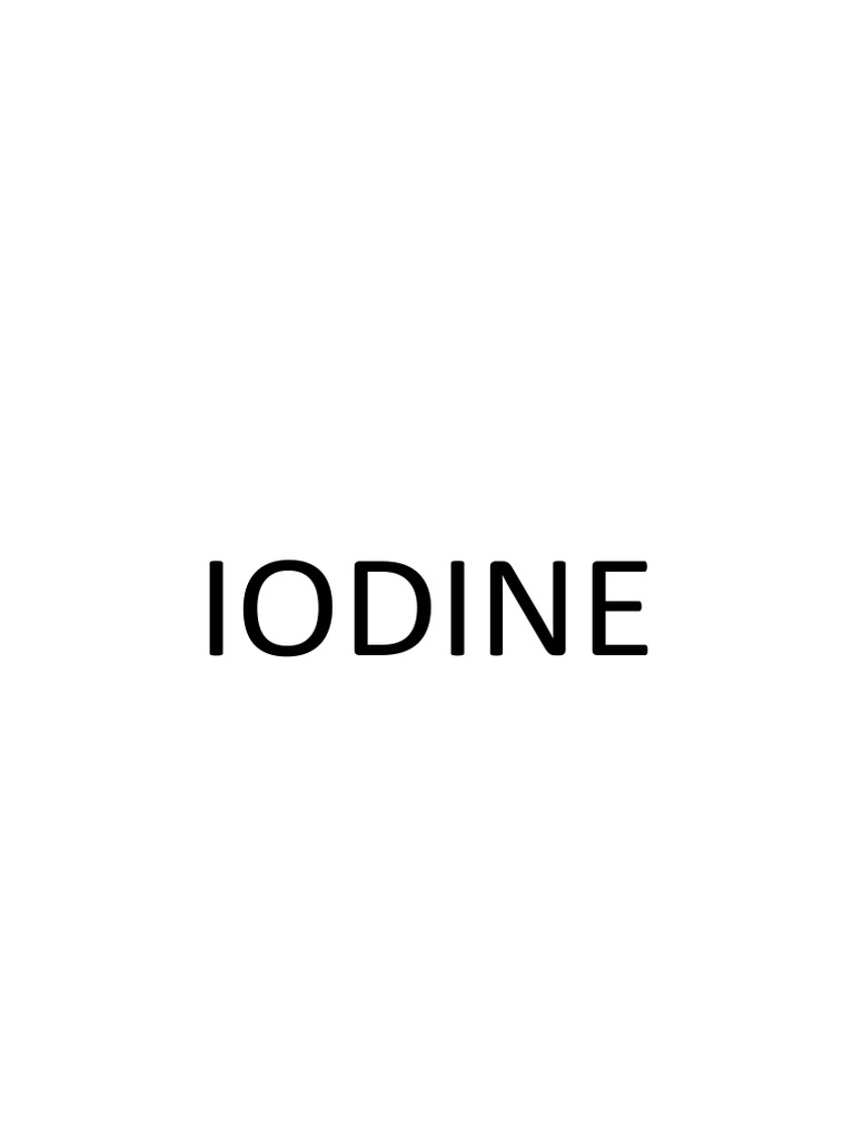 Iodine | PDF