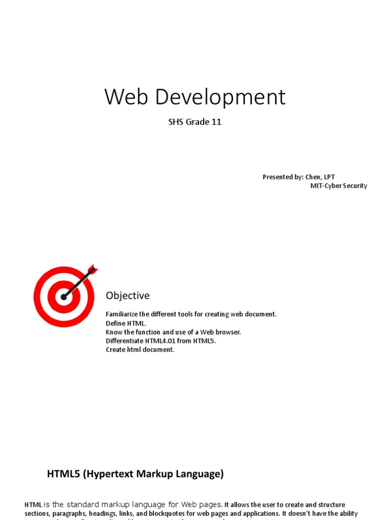 g11 Lesson 1 Part1 Basic HTML | PDF | World Wide Web | Internet & Web