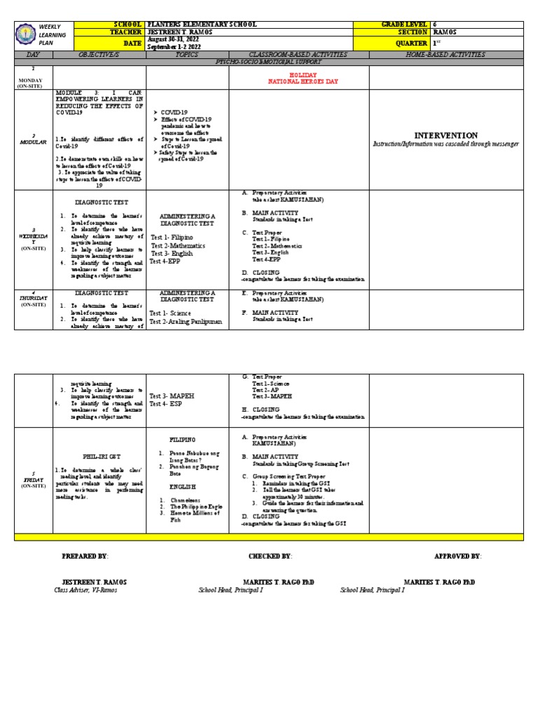 WLP WEEK 2, Diagnostic GST | Download Free PDF | Learning | Education Theory