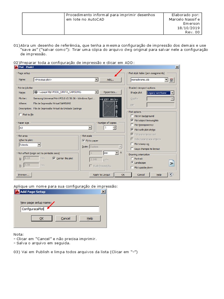 Impressão em Lote no AutoCAD: Guia Prático | PDF | Auto Cad | Programas
