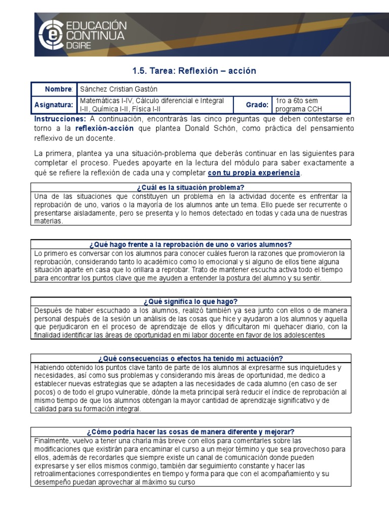 Act 1.5 Sánchez Cristian Gastón | PDF | Modificación de comportamiento | Aprendizaje