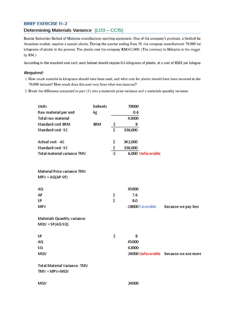 Variance Analysis | PDF