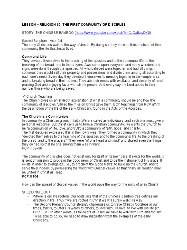 The Roots of Community: Examining the Life of the Early Christians in ...