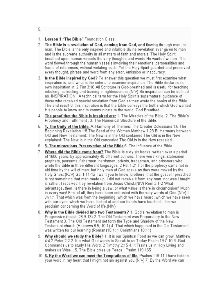 Lesson - tHE bIBLE | PDF | Revelation | Bible