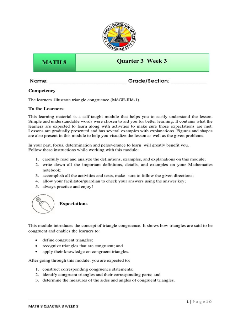 Math 8 Q3 Week 3 | PDF | Teaching Methods & Materials