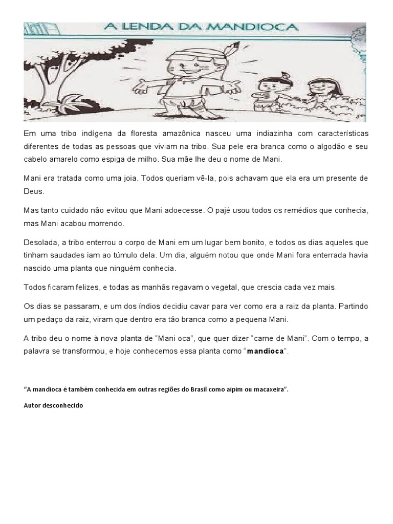 A Lenda Da Mandioca | PDF