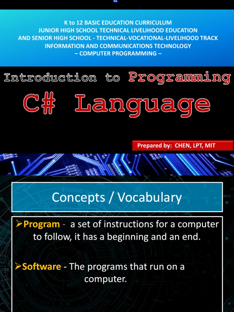 SHS G12 Introduction To Programming C# | PDF