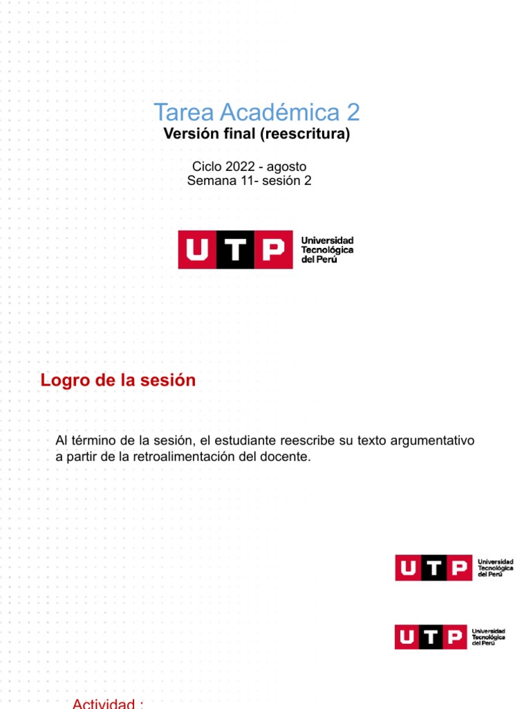 S11.s2-Tarea Académica 2 - Versión Final (Reescritura) - Agosto | PDF