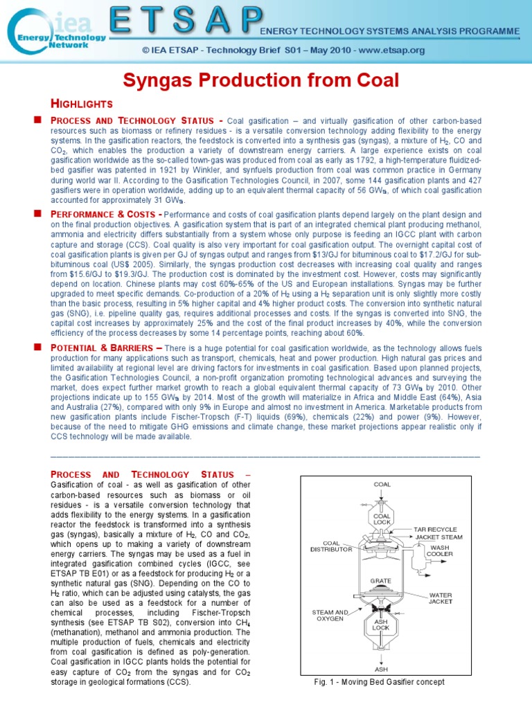 Syn Gas Production by Coal | PDF