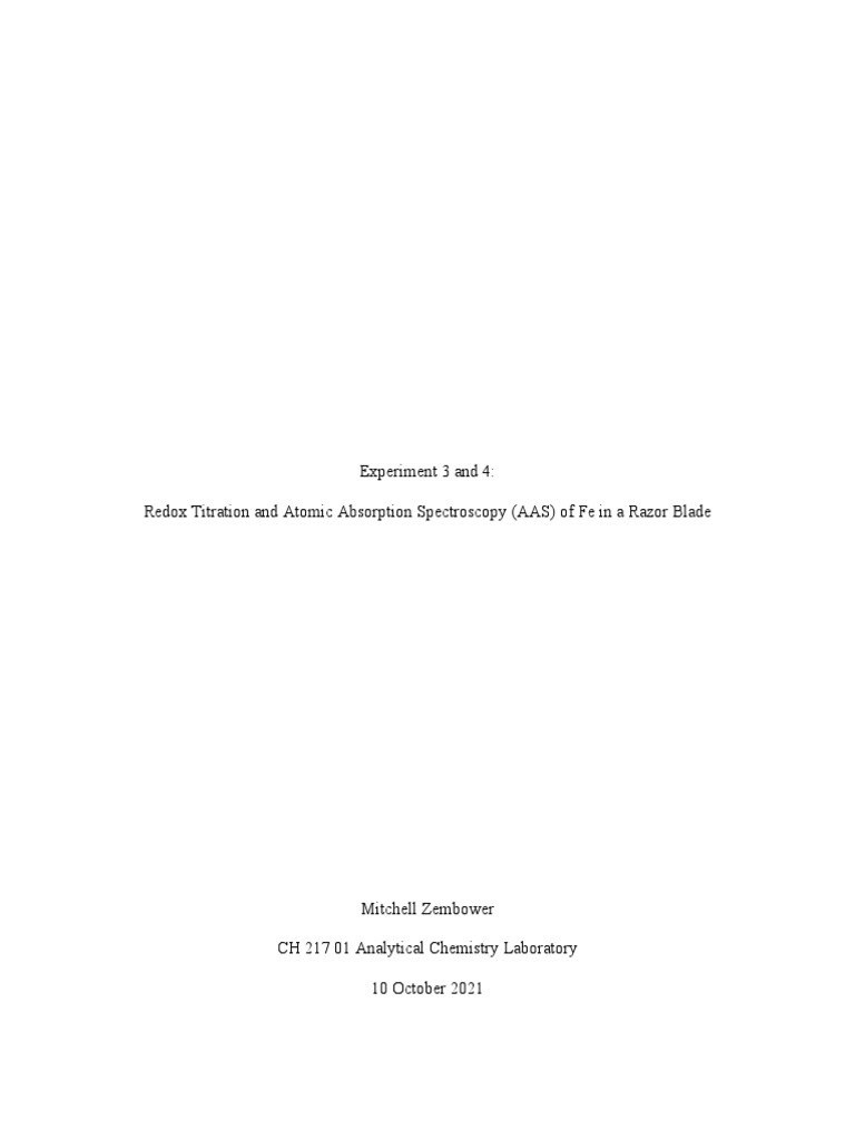 Lab Report 1 Analytical Chem Lab | PDF