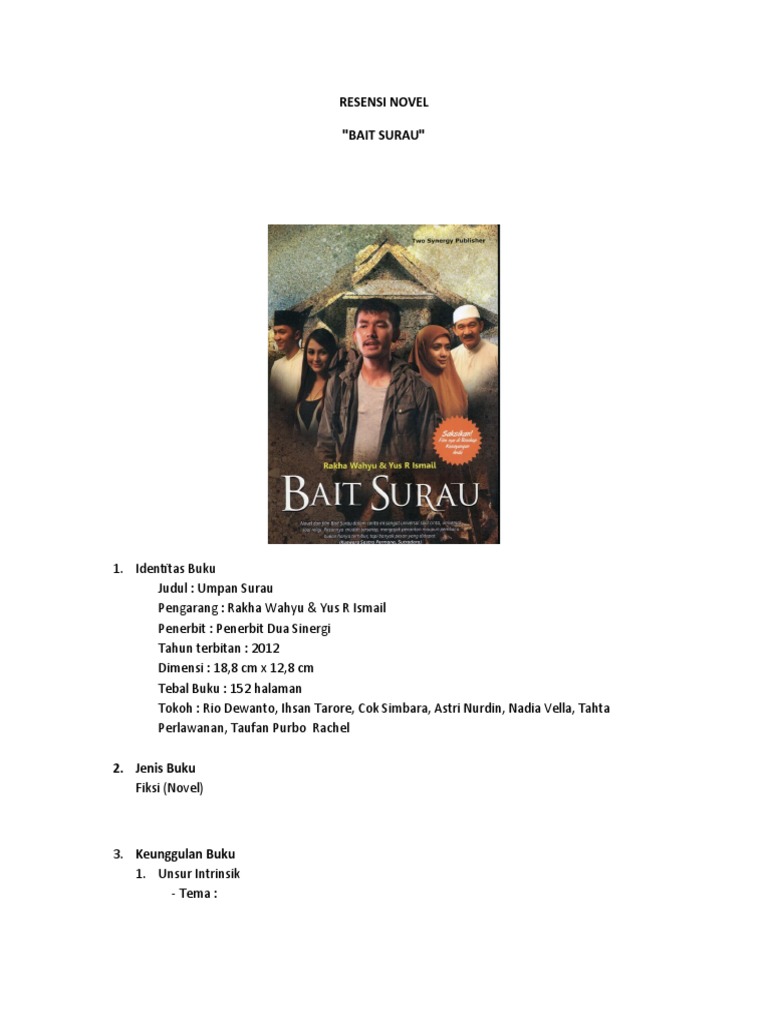 Resensi Buku Novel Bait Surau (FIX) | PDF