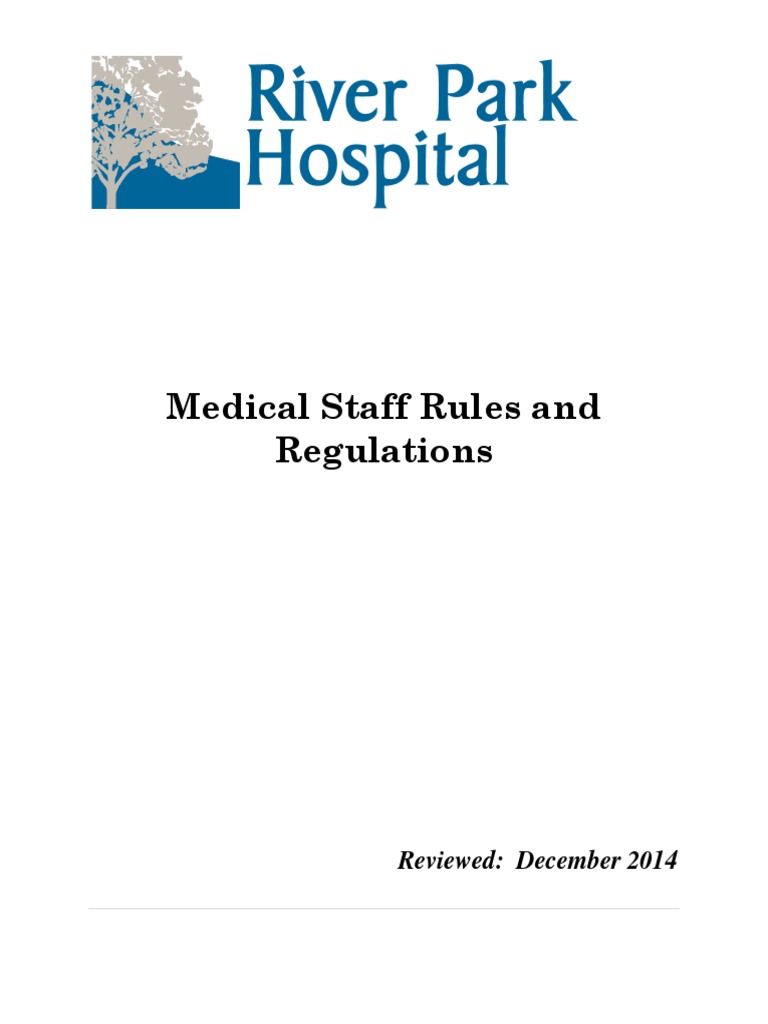 Medical Staff Rules and Regulations | PDF | Medical Record | Patient