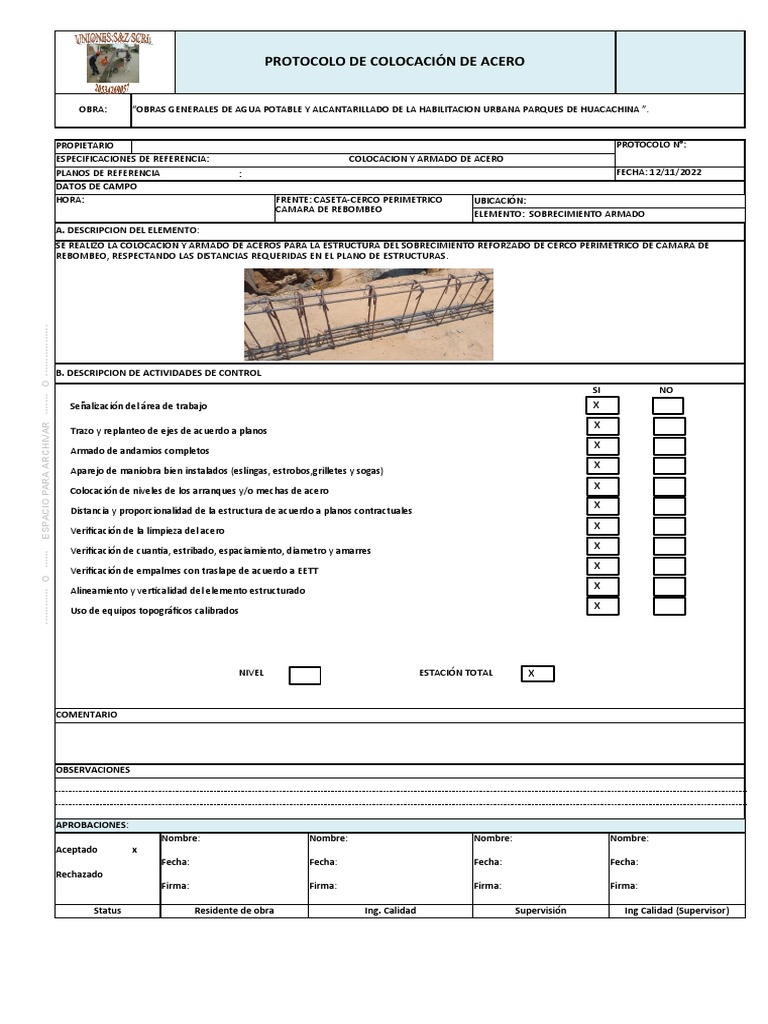 Protocolo Acero Sobrecimiento | PDF