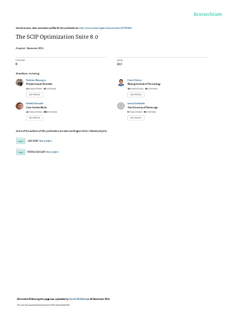 Scip 8 | PDF | Linear Programming | Mathematical Optimization