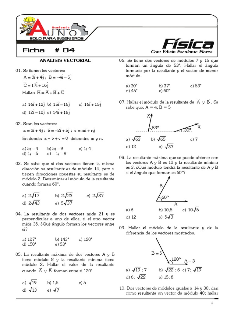 Analisis Vectorial (A1) | PDF | Vector Euclidiano | Física