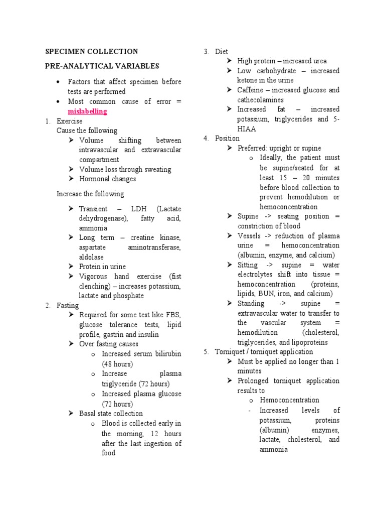 Specimen Collection and Handling | PDF