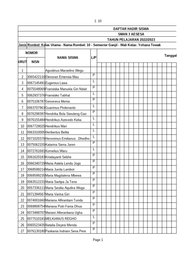 Absensi - SMAN 3 AESESA 2022-07-25 07 - 59 - 28 | PDF
