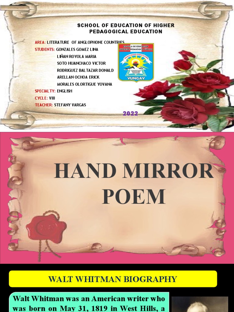 Hand Mirror | PDF | Poetry | Walt Whitman