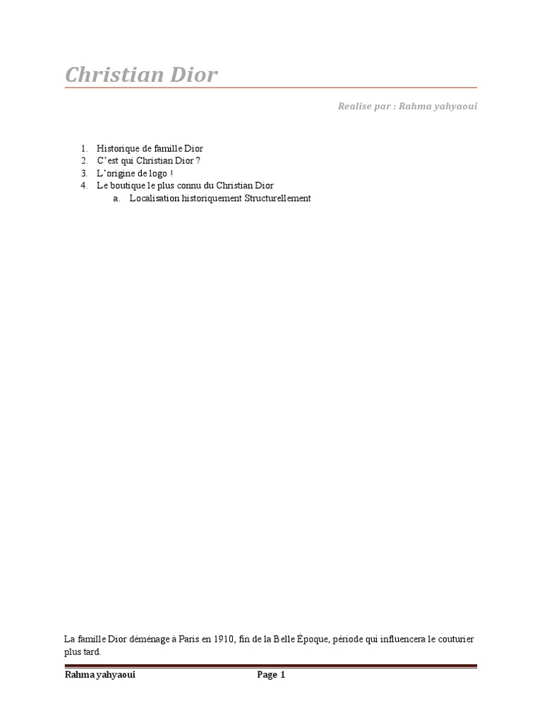 Christian Dior Recherche Du Logo | PDF