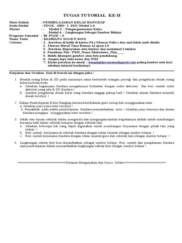 Soal PKR TT2 2022.2 | PDF | Karier & Perkembangan