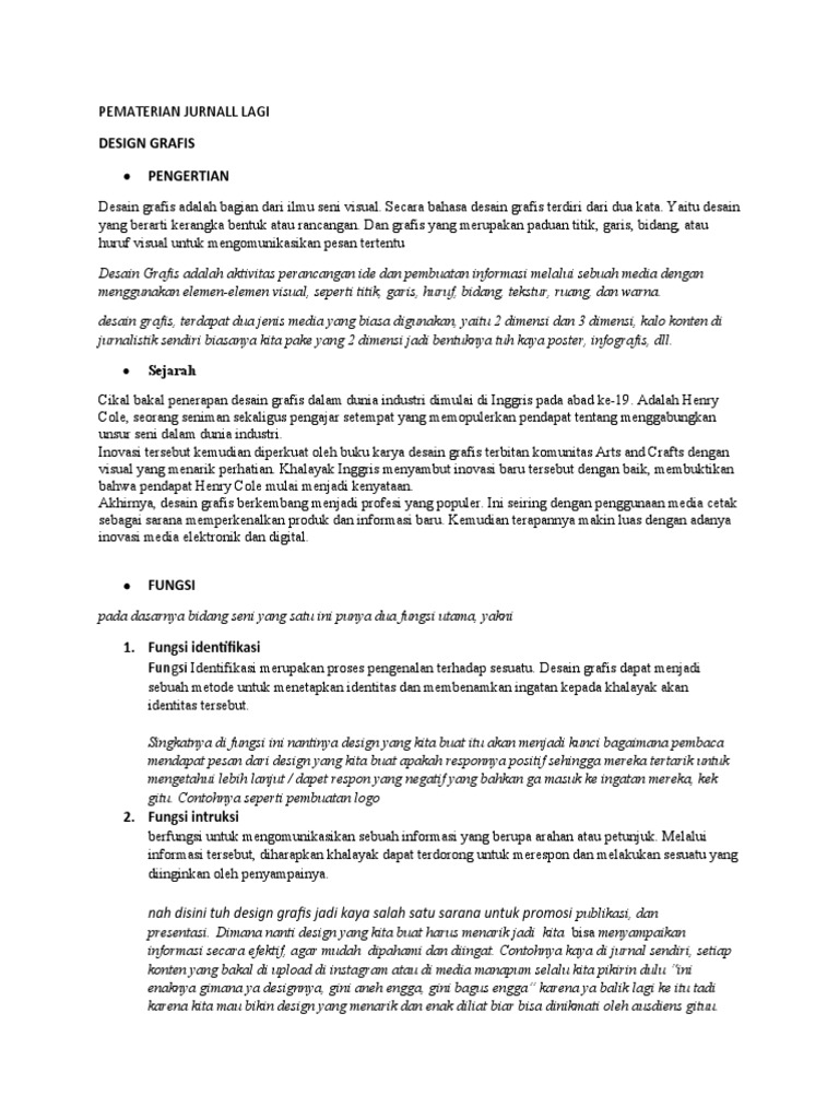 Design Grafis: Pematerian Jurnall Lagi | PDF