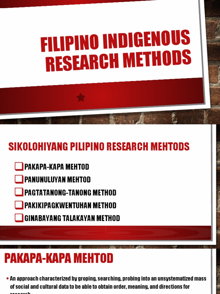 Filipino Indigenous Research Methods | PDF | Thought | Psychological ...