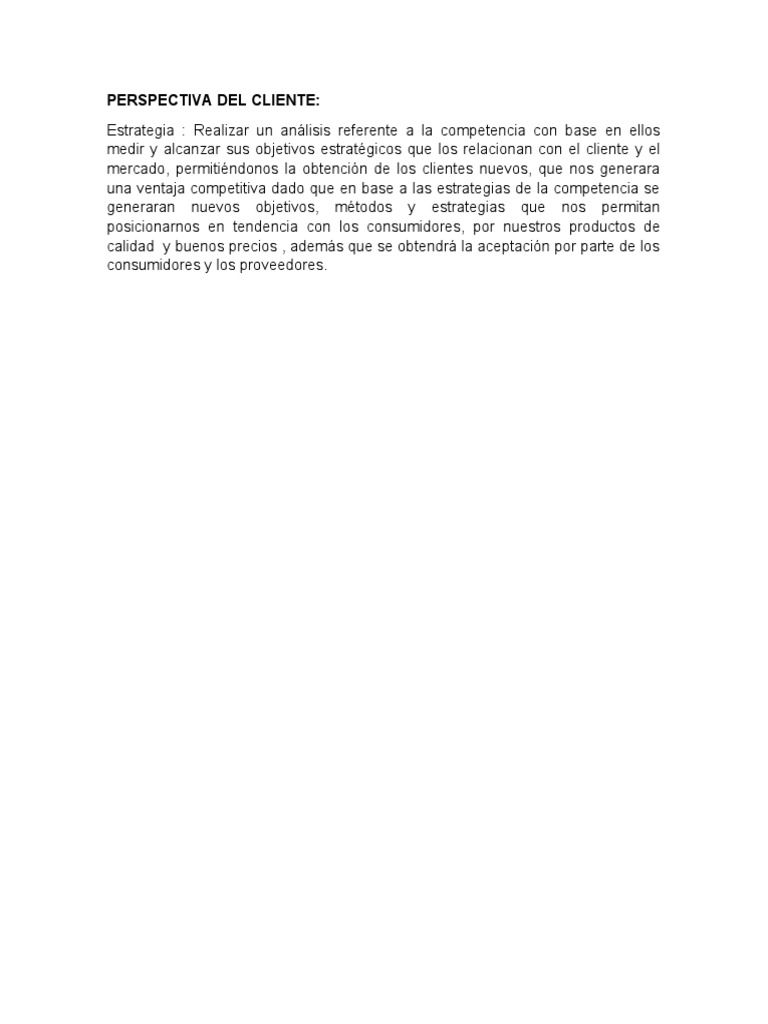 Perspectiva Del Cliente | PDF