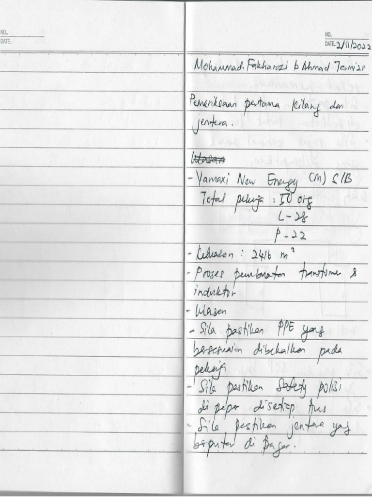 DOSH Audit Note 02nov2022 | PDF