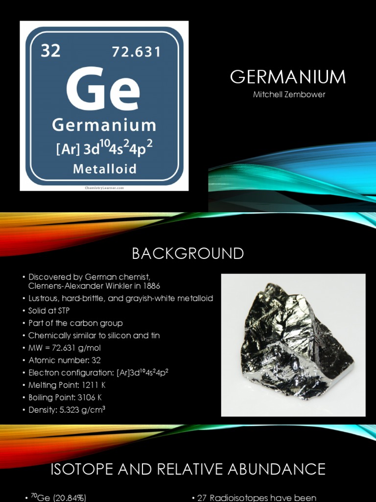 MZ Germanium Presentation | Download Free PDF | Germanium | Semiconductors