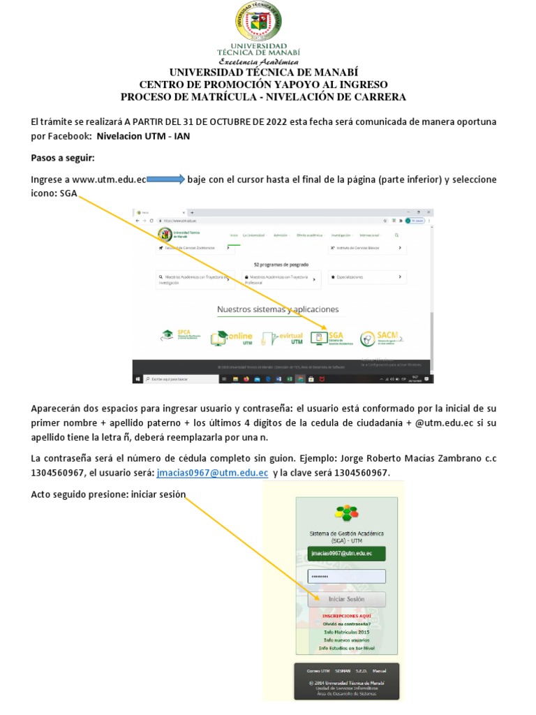 Matrícula Nivelación UTM 2022: Guía Paso a Paso | PDF | Placa de matrícula del vehículo | Facebook
