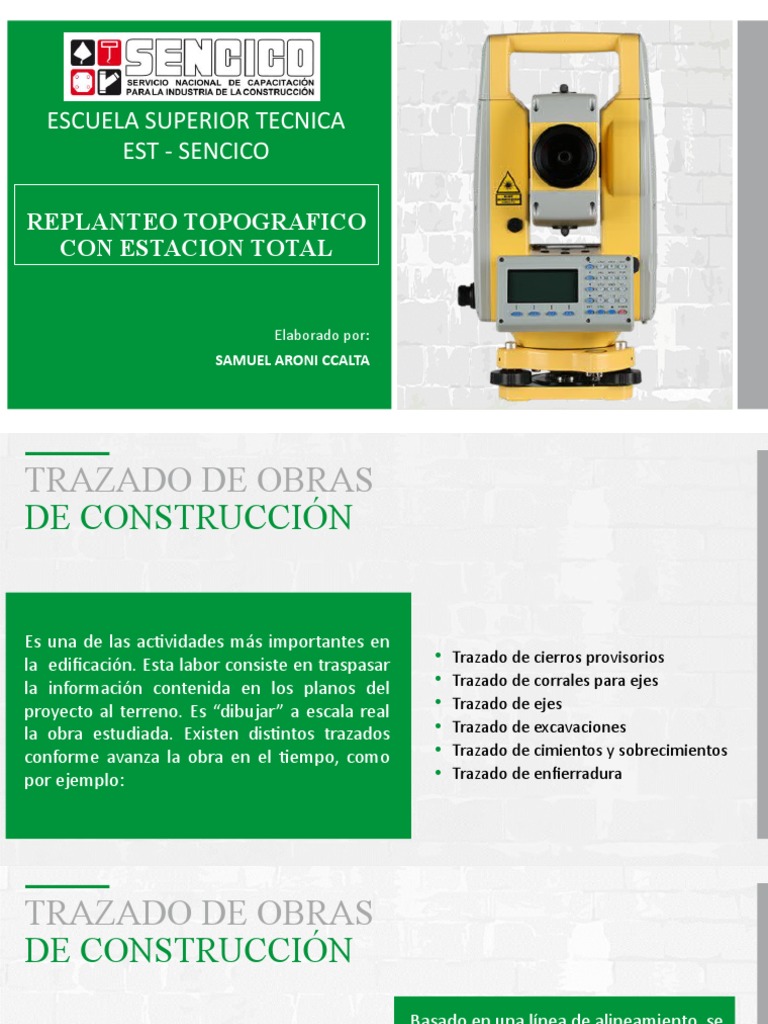 Replanteo Topográfico con Estación Total | PDF | Sistema de Posicionamiento Global | Science