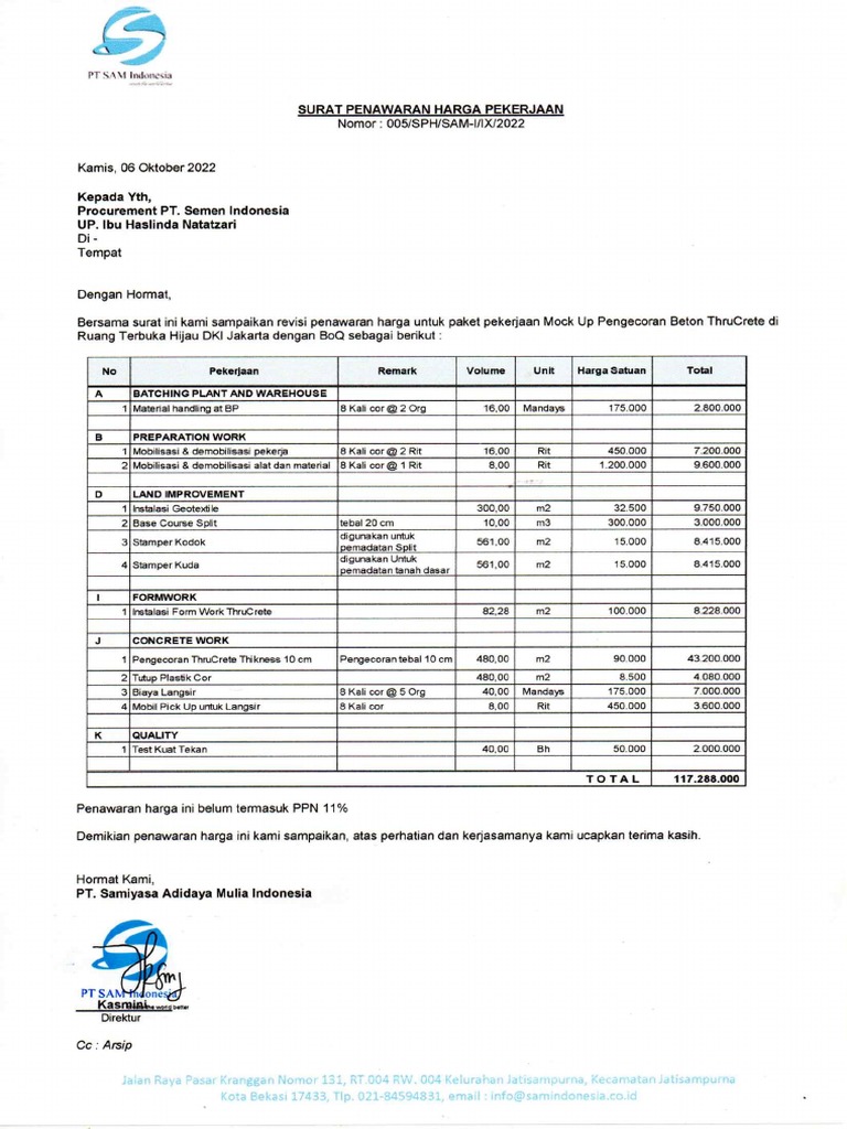 Penawaran Harga Mock Up | PDF