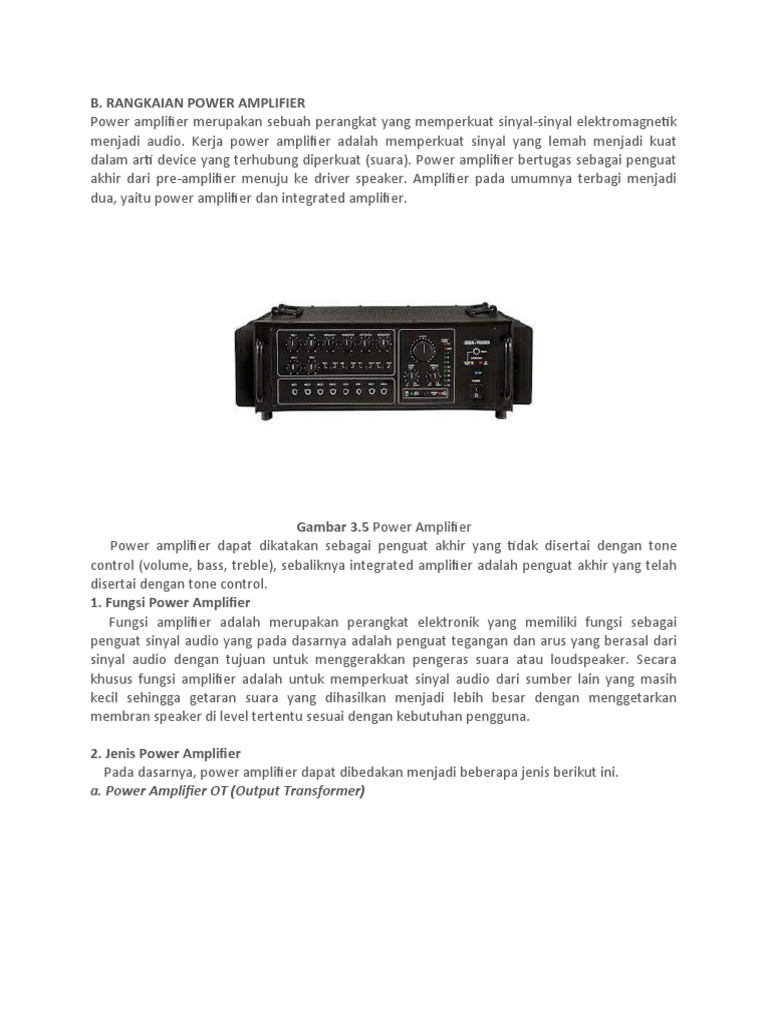 Rangkaian Power Amplifier | PDF | Metode & Bahan Ajar | Sains & Matematika