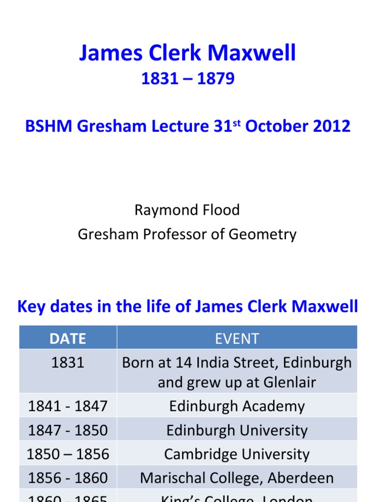 James Clerk Maxwell: Life and Legacy | PDF | James Clerk Maxwell | Physics