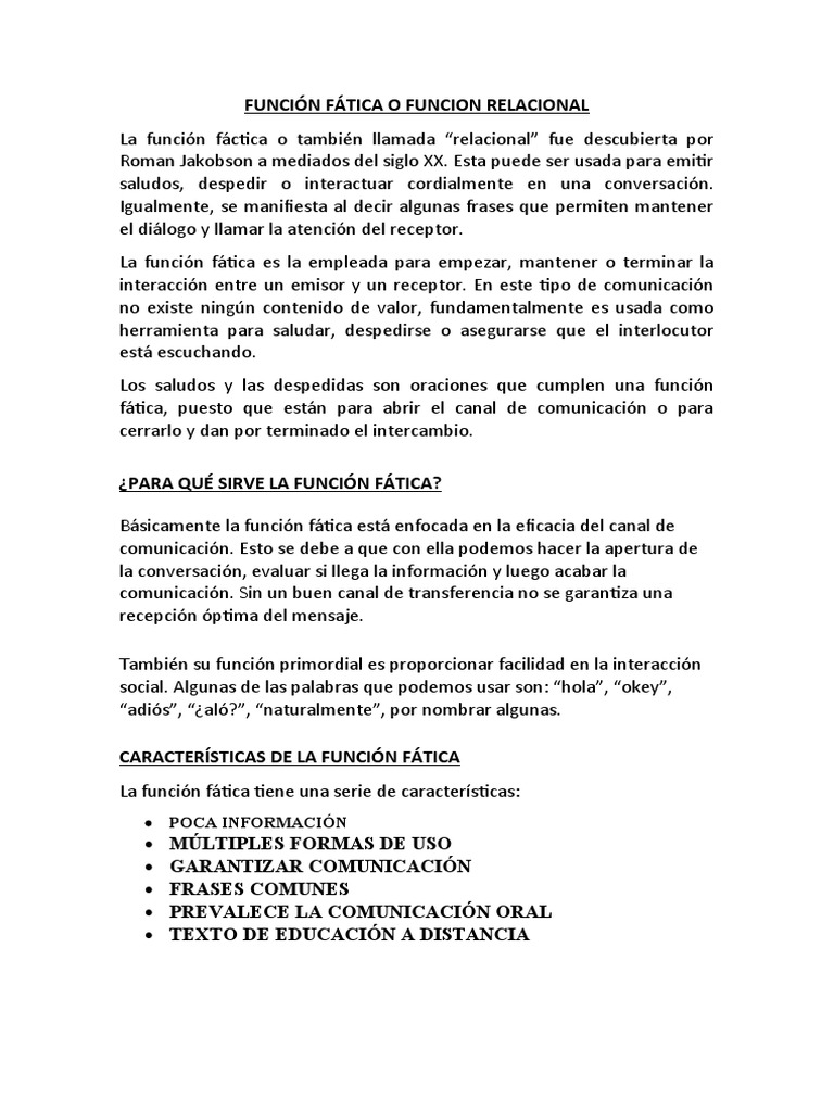 Función Fática en la Comunicación | PDF | Crecimiento personal y ...