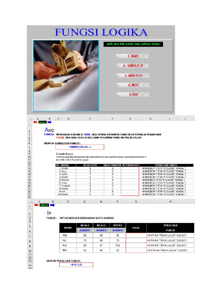 Fungsi Logika Pada Ms. Office Excel | PDF