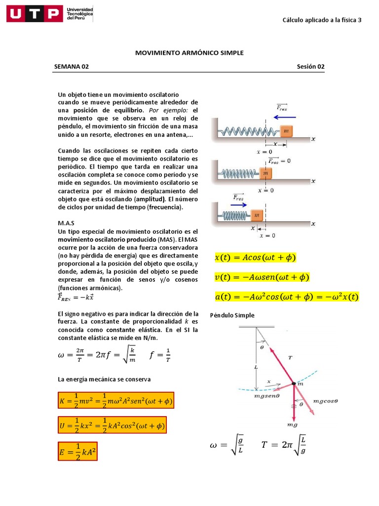 S02.s2 Ejercicios de La Clase | PDF | Oscilación | Cantidad
