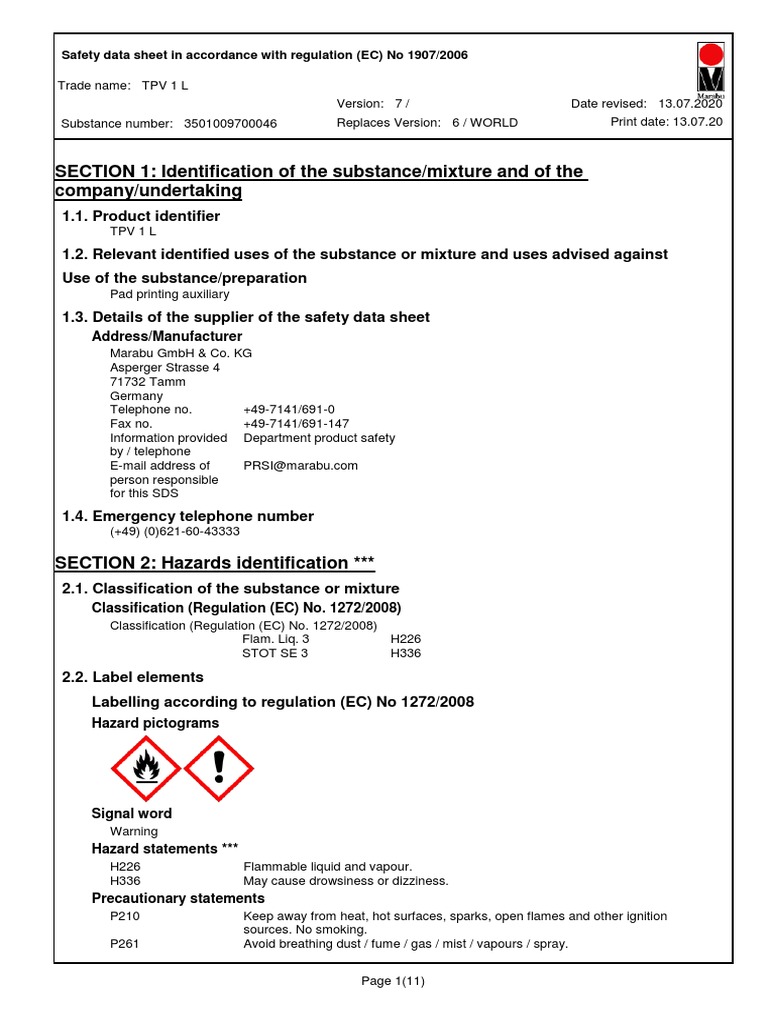 TPV 1 L - World - en - 7 - Rep666815 | PDF | Toxicity | Chemistry