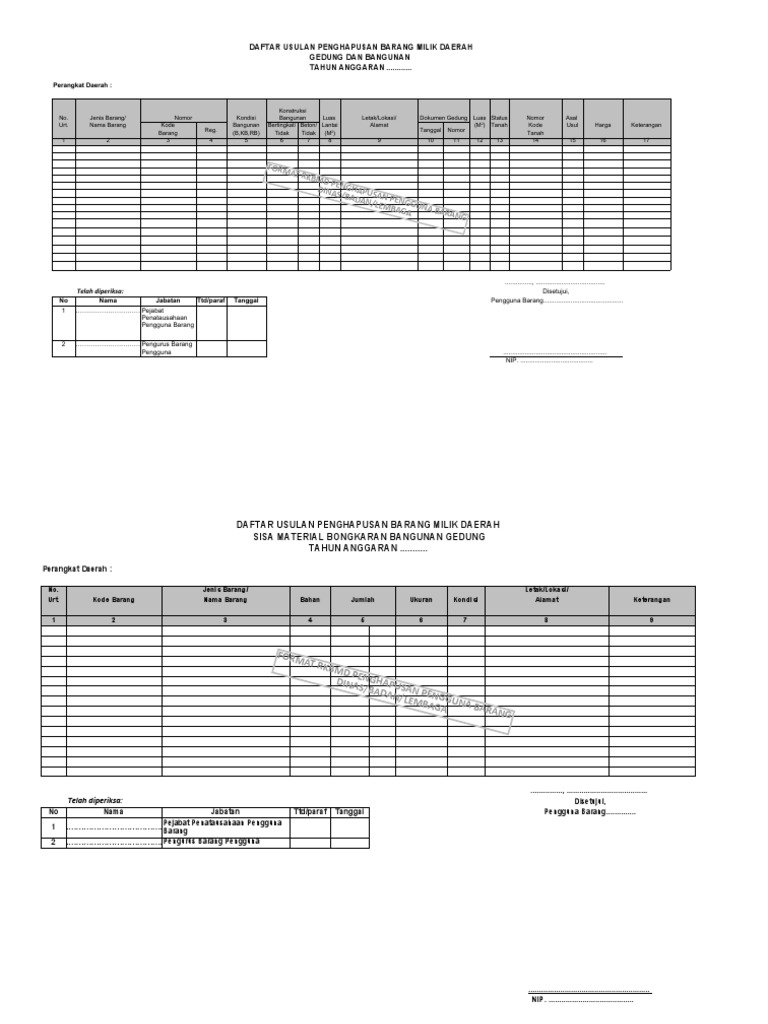 4 Format Penghapusan BMD | PDF