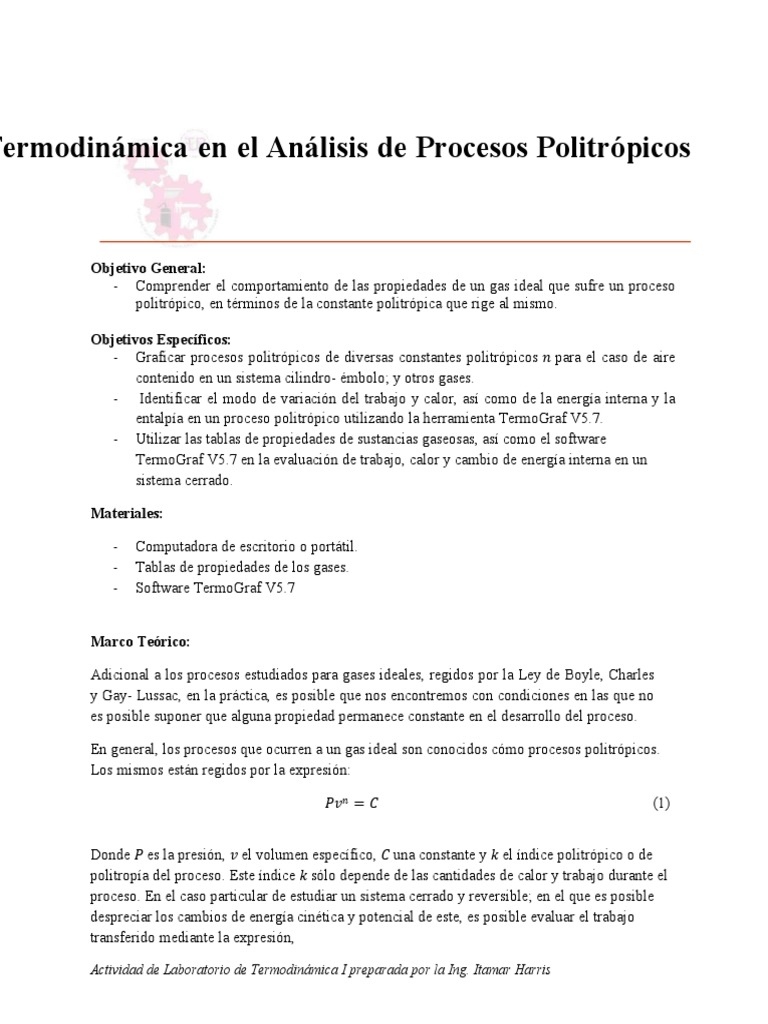 Laboratorio 7 Analisis de Procesos Politropicos TermoGraf V5.7 | PDF