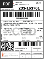 Sample of Shopee Way Bill | PDF