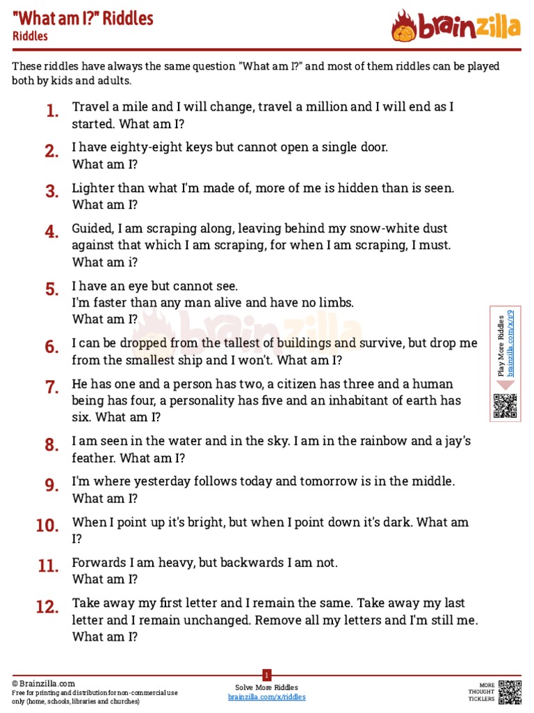 What Am I Riddles | PDF