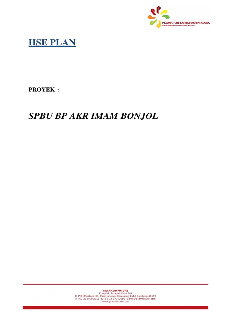 Rencana HSE Proyek SPBU BP AKR | PDF | Seni