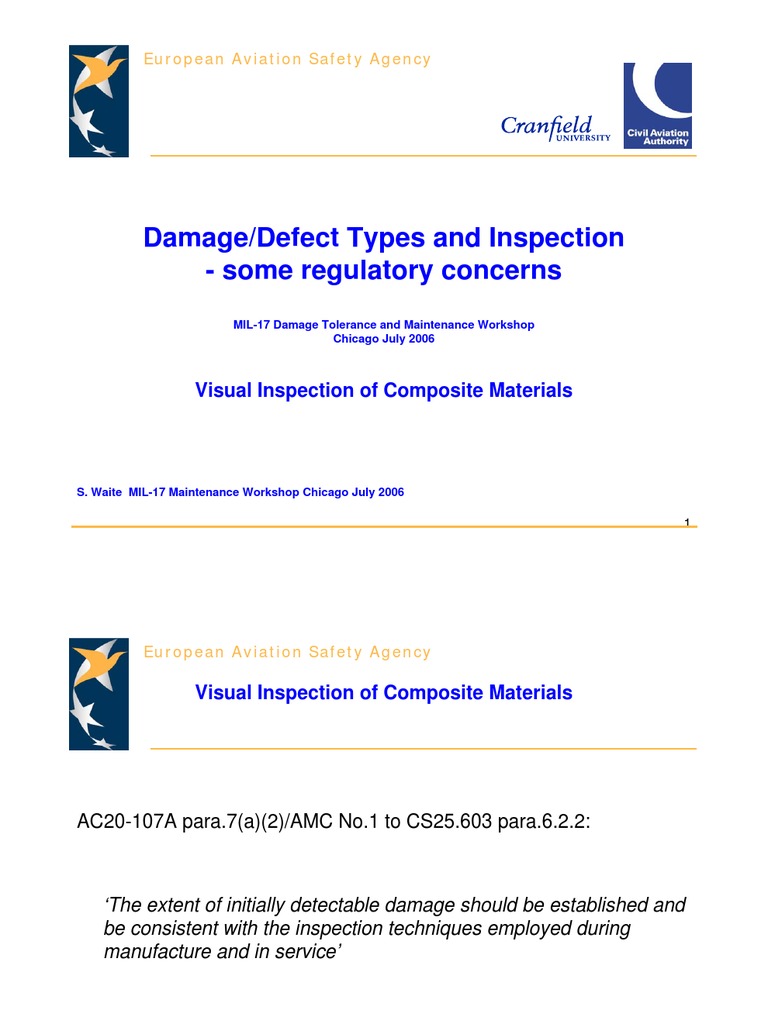 Damage-Defect Types and Inspection - Waite | PDF | Aviation Safety ...